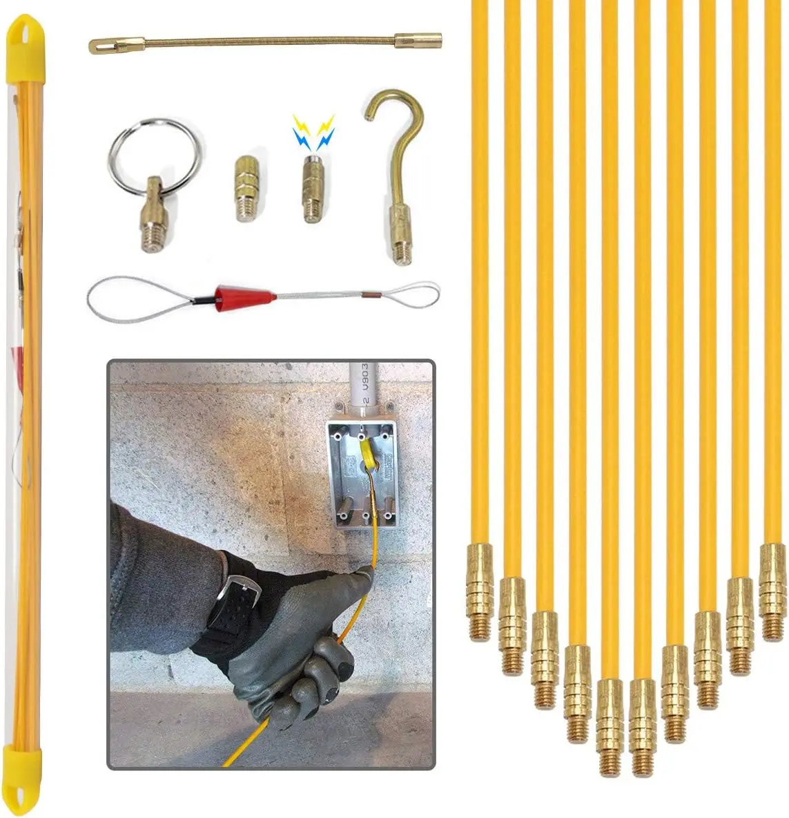10Pcs-33-58cm-Diameter-4mm-Fiberglass-Cable-Push-Puller-Wire-Running ...