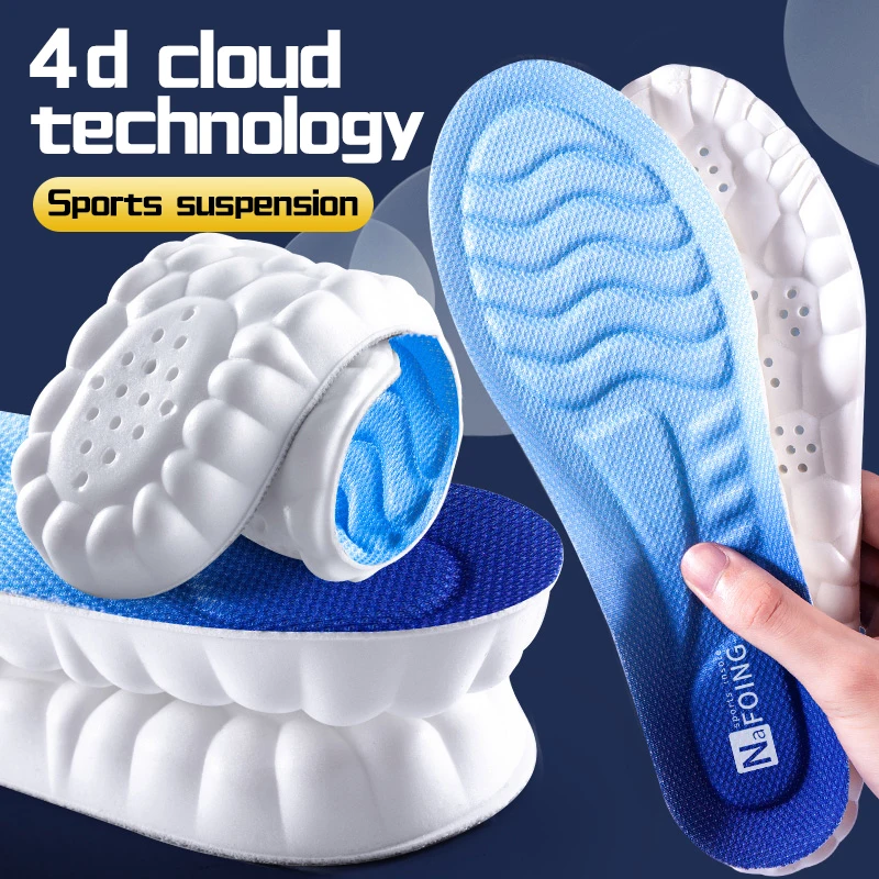 4D Cloud Technology Sports Insoles for Shoes PU Sole Soft Breathable ...