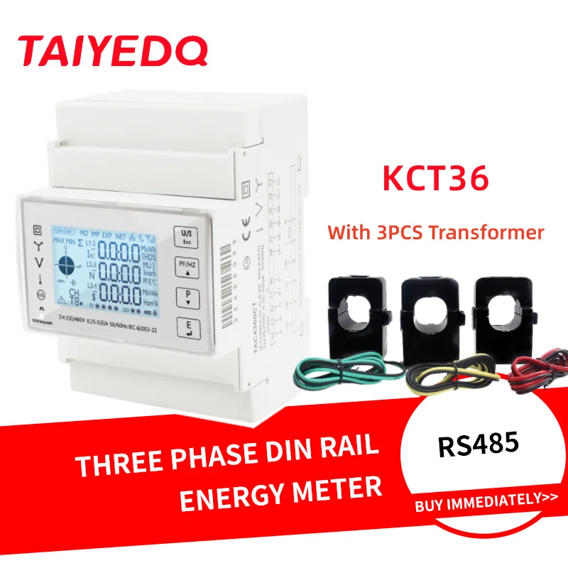 TAC4300-5A-100mV-100mA-CT-Connected-3-Phase-DIN-Rail-Multifunction ...