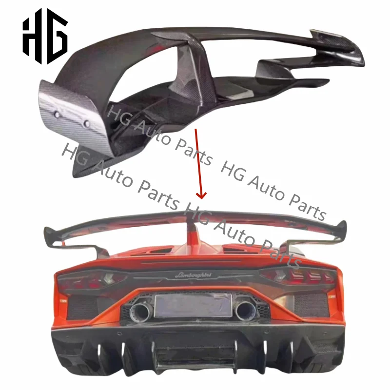 Svj-Style-Carbon-Fiber-Rear-Spoilers-Wing-For-Lamborghini-Aventador ...