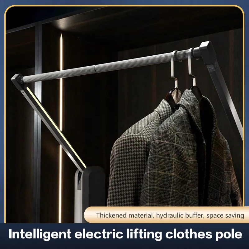 Wardrobe Electric Lift Clothes Rod Cloakroom High Cabinet Intelligent ...