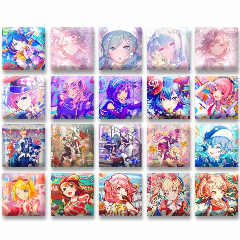 Project Sekai Colorful Stage Square Badge Cute Cartoon Figure Tenma ...