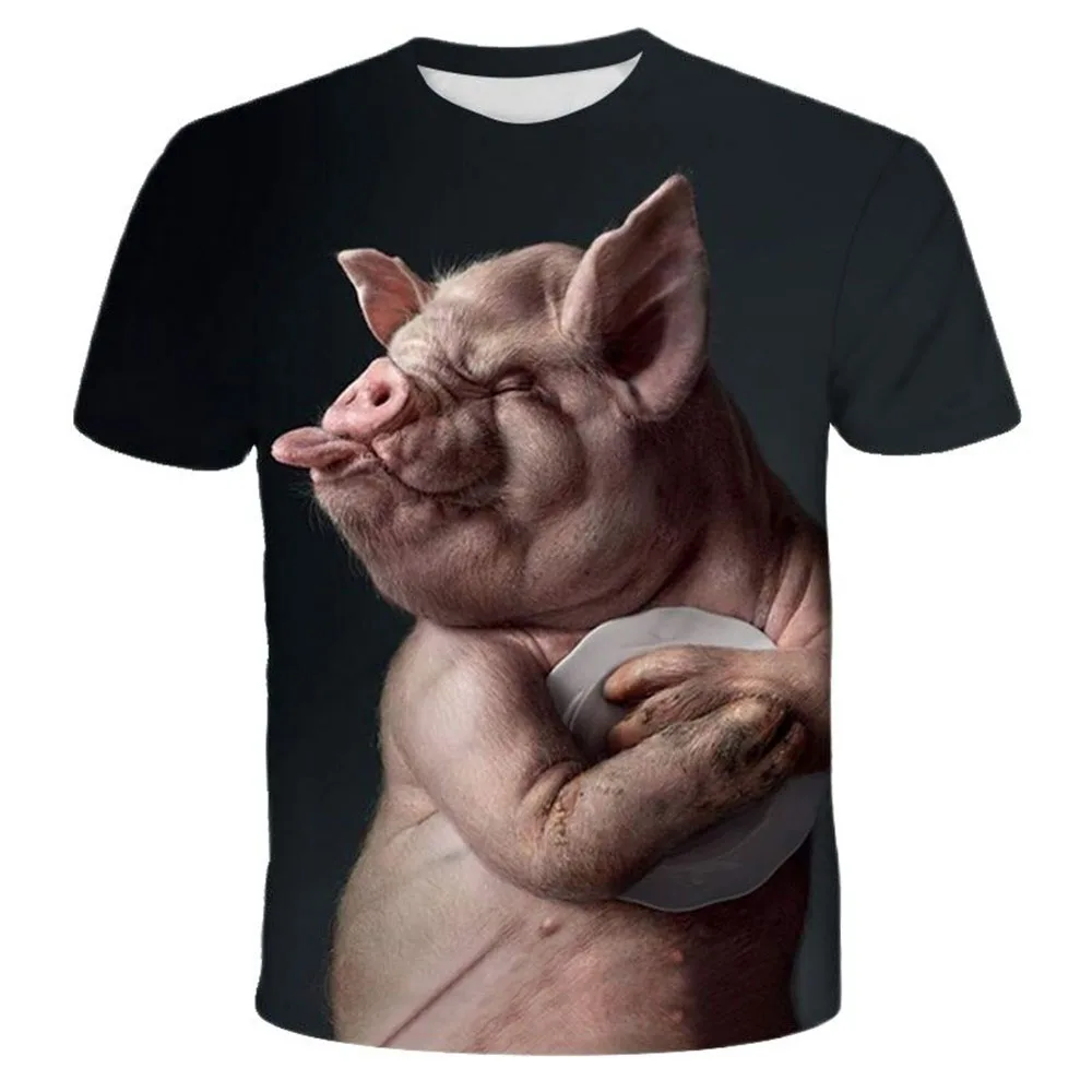 Funny-Pig-T-Shirt-For-Men-3d-Print-Animal-Men-s-T-shirts-Funny-Short ...