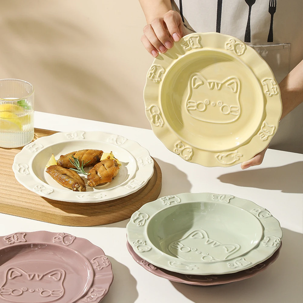 Creative-Ceramic-Wholesale-Plate-Ins-Style-Cartoon-Cute-Solid-Relief ...