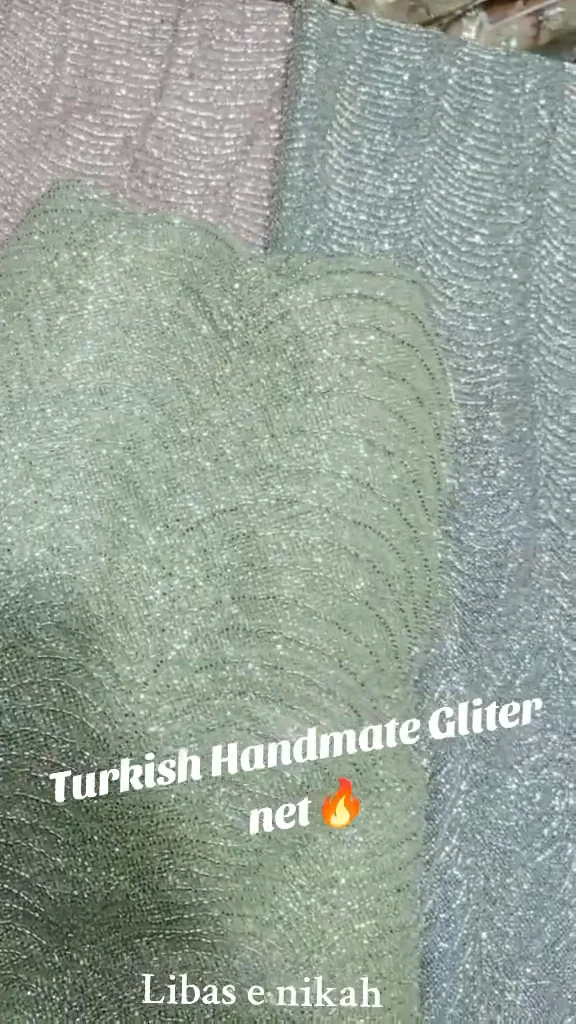 fancy turkish handmade cut moti & Gliter heavy net Fancy unstitched ...