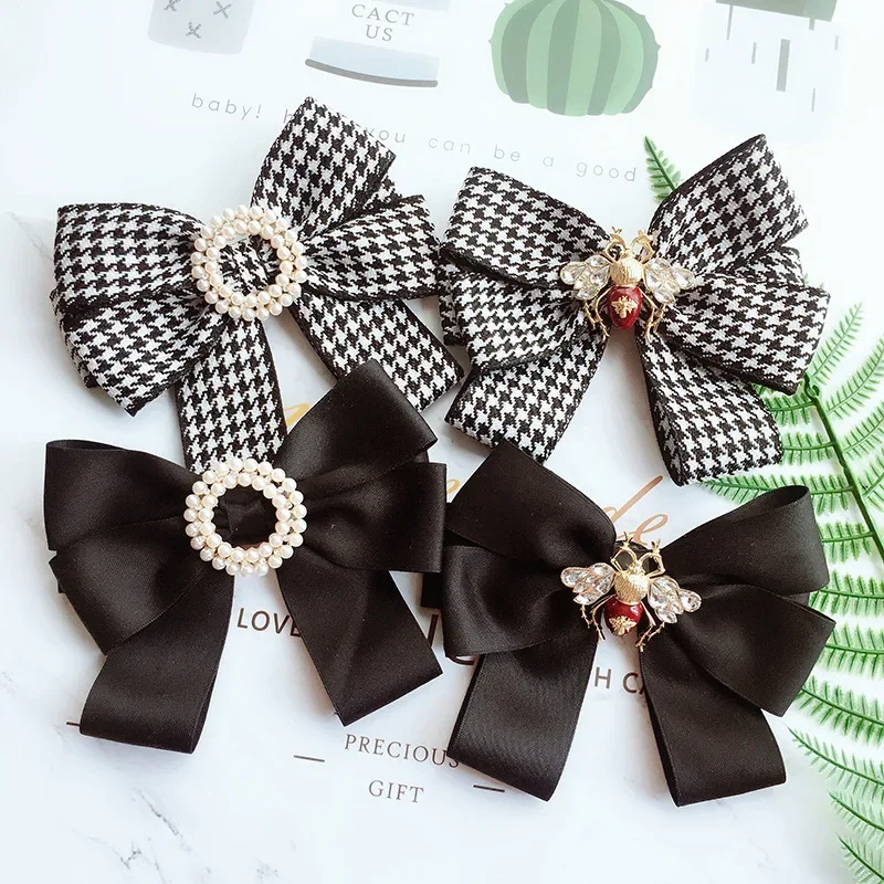 i-Remiel-Fashion-New-School-Style-Girl-Ribbon-Brooch-Bow-Tie-Fabric-Bee ...