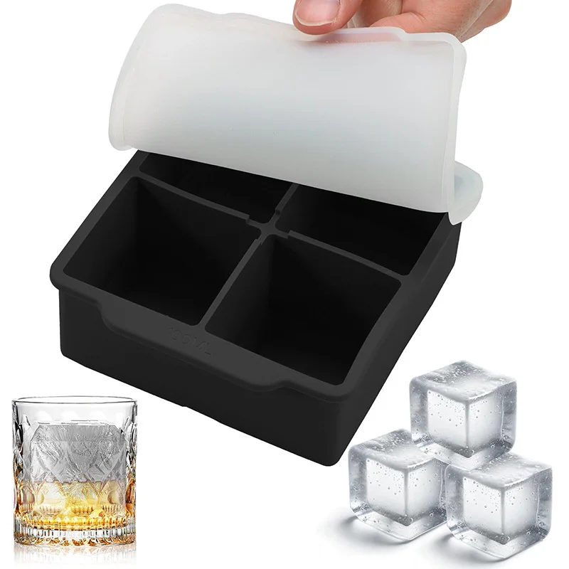 Silicone-Large-Ice-Molds-2-Inch-Big-Ice-Cube-Trays-with-Removable-Lid ...