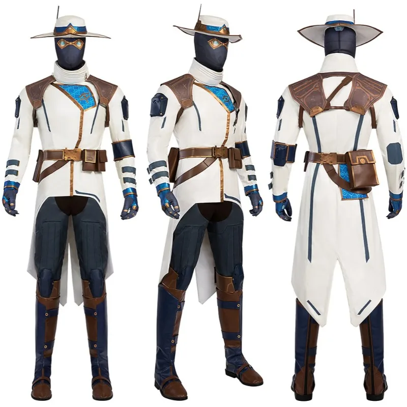 Valorant Cypher Cosplay Costume Top Pants Hat Accessories Outfit ...