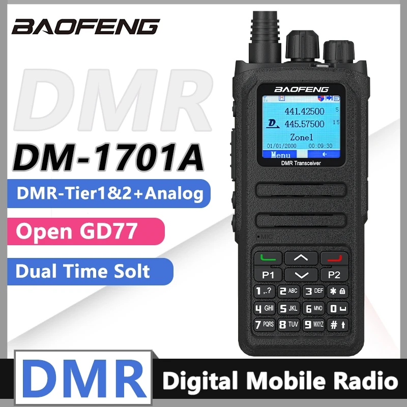 Updated DMR DM-1701A Open GD77 UHF VHF Walkie Talkie Baofeng DM-1701 ...