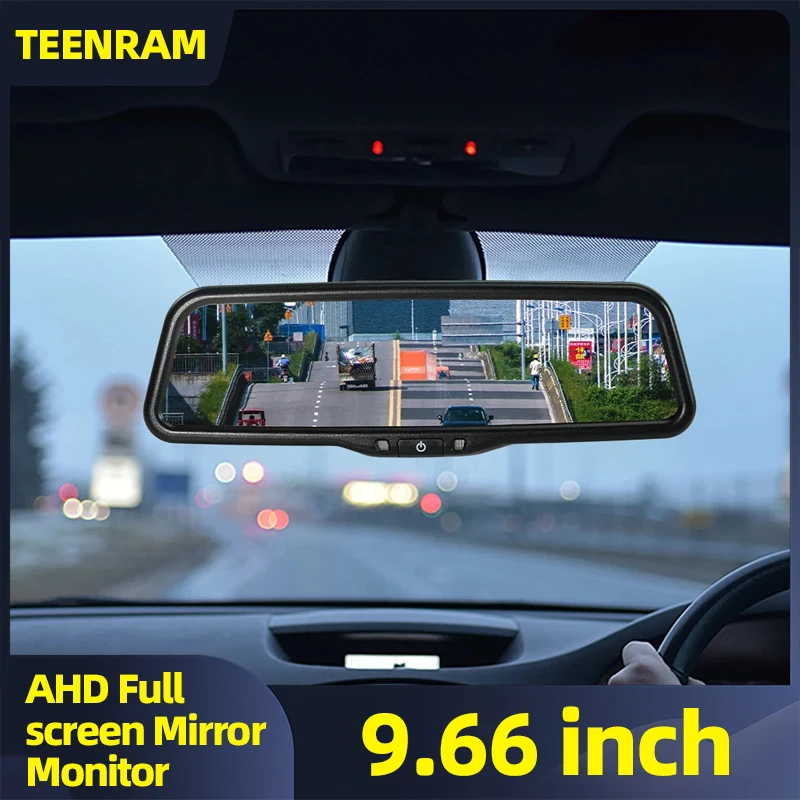 9.66 Inch Car Digital Rear View Mirror Monitor Full Screen AHD 1080P ...