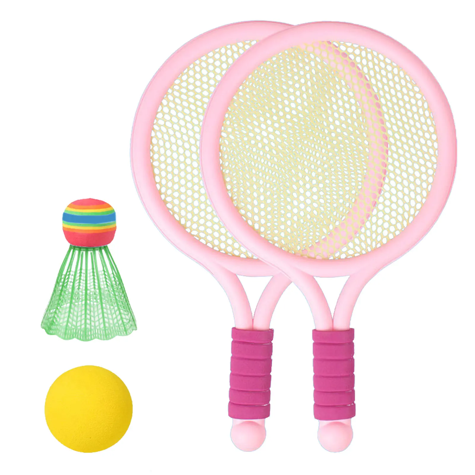 Pink Tennis Racket And Ball