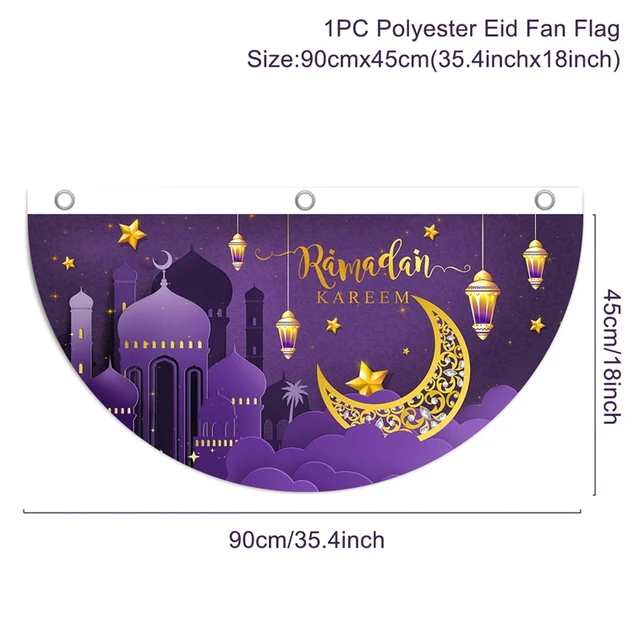 EID Decoration idea Outdoor Fan-shaped Flag Banner Ramadan Decoration ...