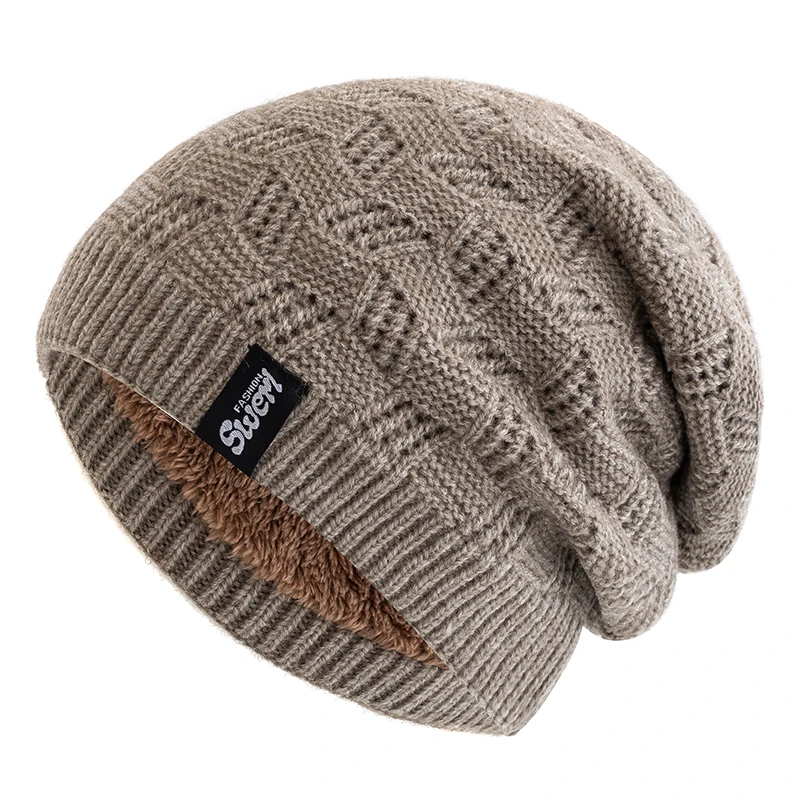 New Unisex Winter Hats Fashion Slouchy Beanie Hat Fleece Lined Warm ...