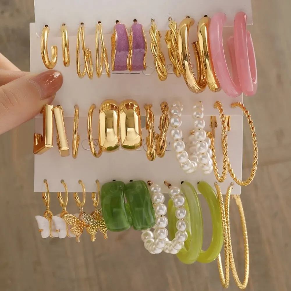 6-Pcs-Of-Gold-color-Earrrings-New-Style-Creative-Simple-Temperament ...