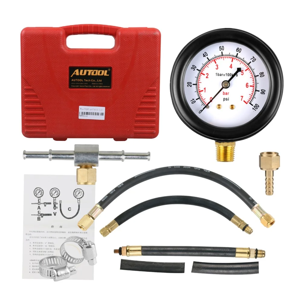 0-100 PSI Fuel Injection Pump Injector Tester Pressure Gauge Test ...
