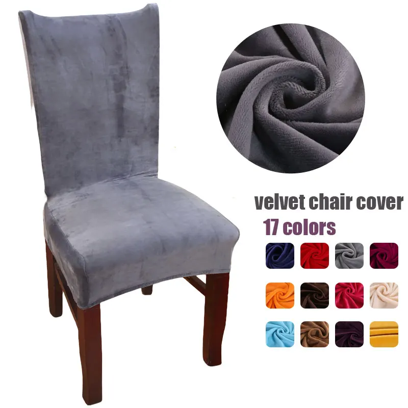 Soft-Thick-Solid-Velvet-Fabric-Chair-Covers-Stretch-Chair-Covers-for ...