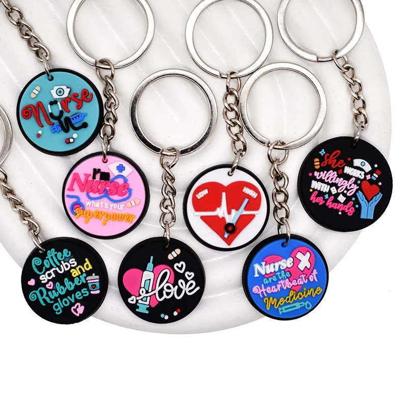 1PCS-PVC-Medical-Nurse-Keychain-Heartleat-of-Medicine-Key-Rings-Medical ...