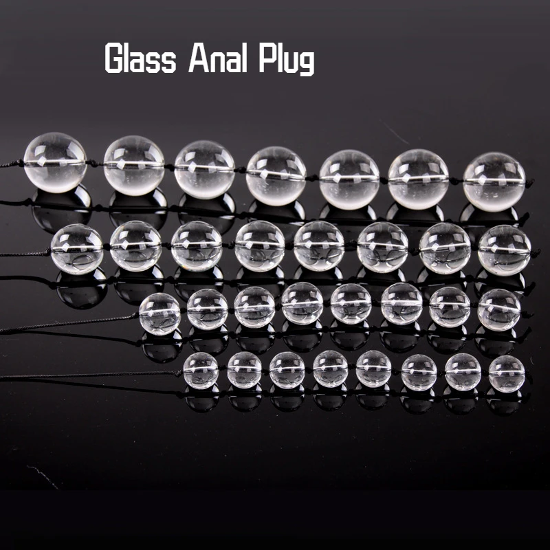 Glass beads Anal Plug Toys Big Balls Silicone G-Spot Stimulating Butt ...