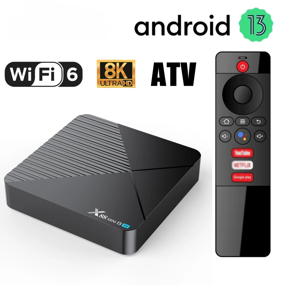 2023-Tv-Box-Android-13-ATV-X88-MINI-13-RK3528-WiFi-6-Bluetooth-5-0 ...