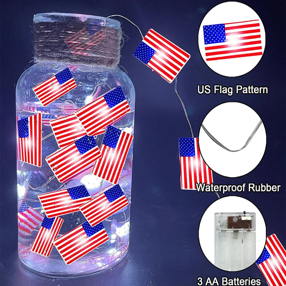 USA-Canada-Flag-Decorative-String-Light-Battery-Operated-LED-Lamp-For ...