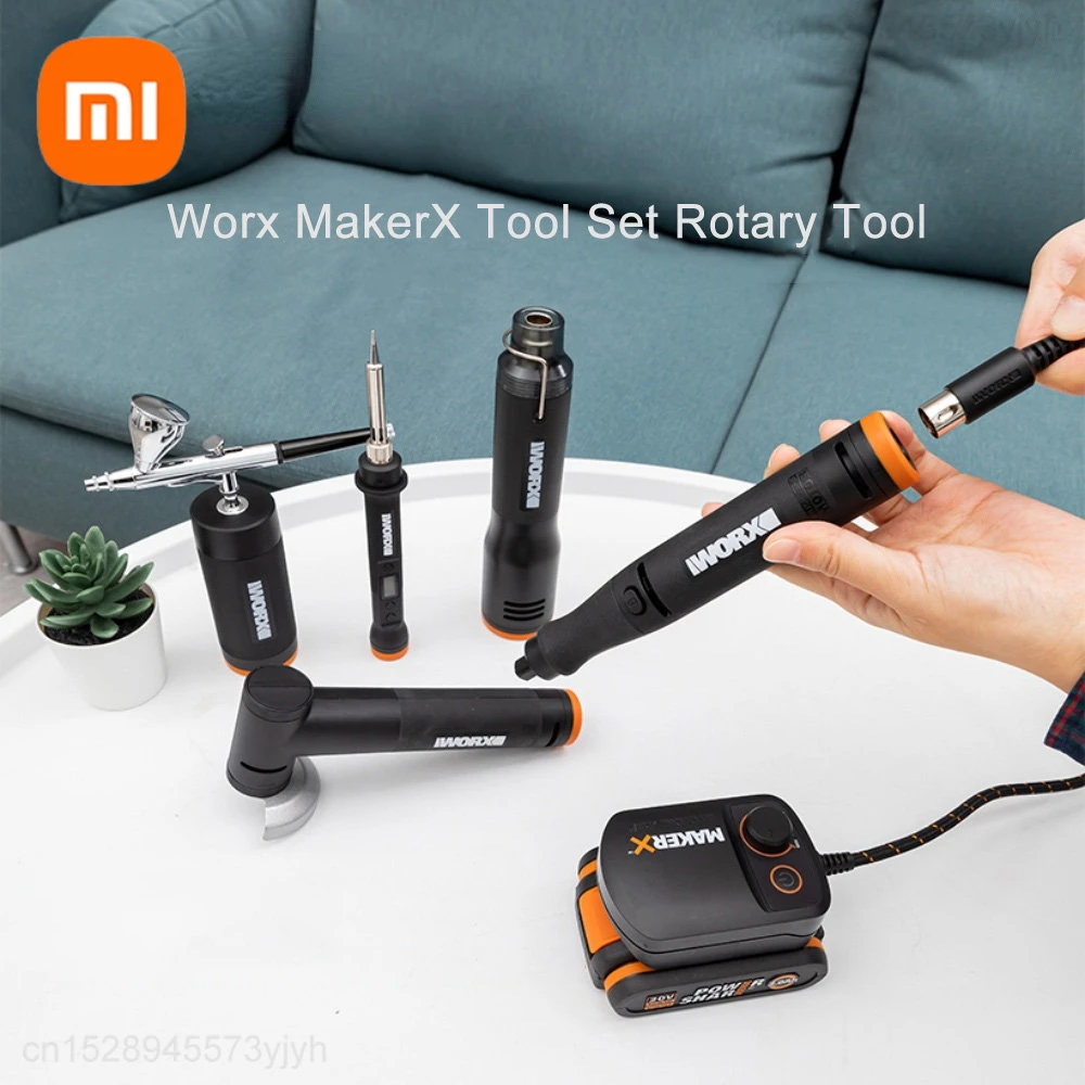 Xiaomi Worx 20v Makerx Tool Set Rotary Tool Angle Grinder Air Brush Wood & Metal Crafter Rotary ...