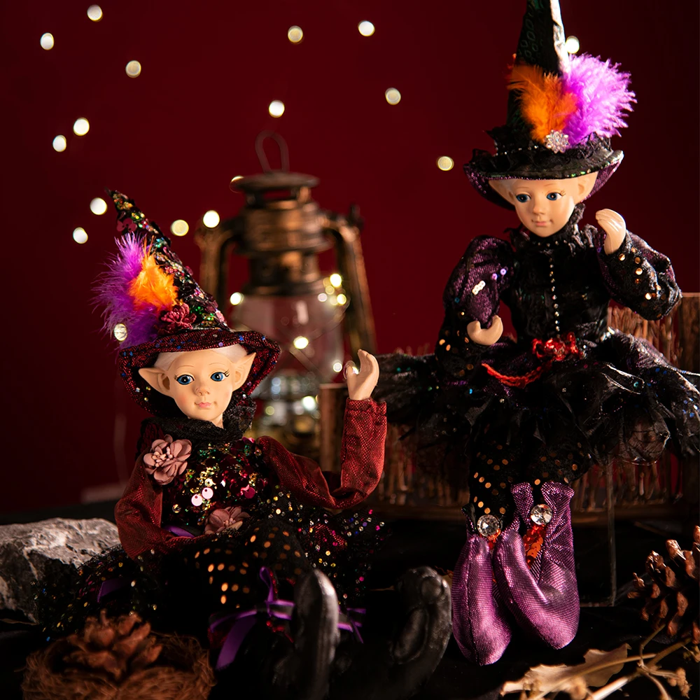 Sitting Elf Doll Party Holiday Gift Elf Doll With Hat Christmas ...