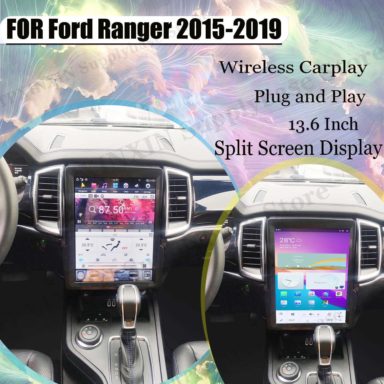 Reproductor-con-pantalla-estilo-Tesla-para-Ford-Ranger-unidad-principal ...