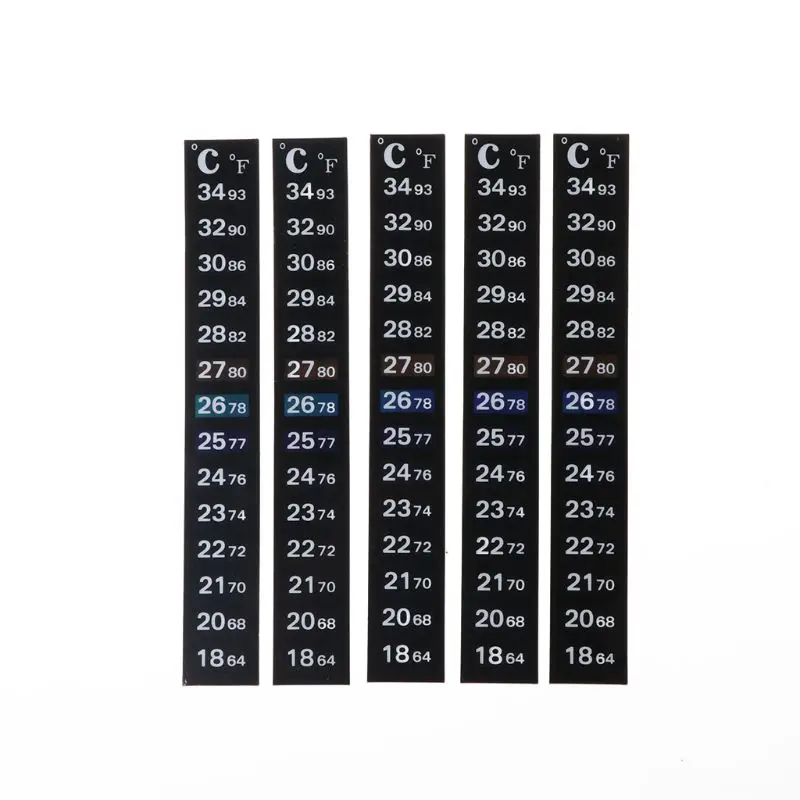 Vertical Thermometer Strip Stickers Digital Temperature Display Black ...