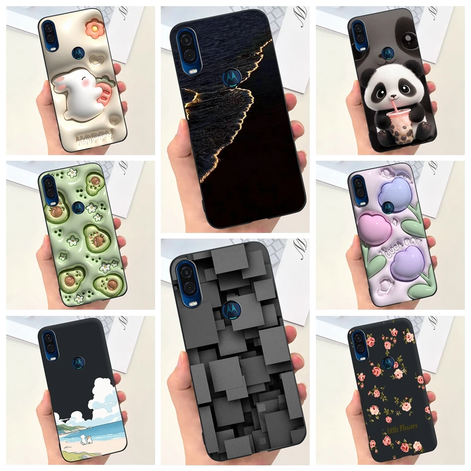 For Motorola One Vision Phone Case Back Cover Stylish Pattern Soft ...