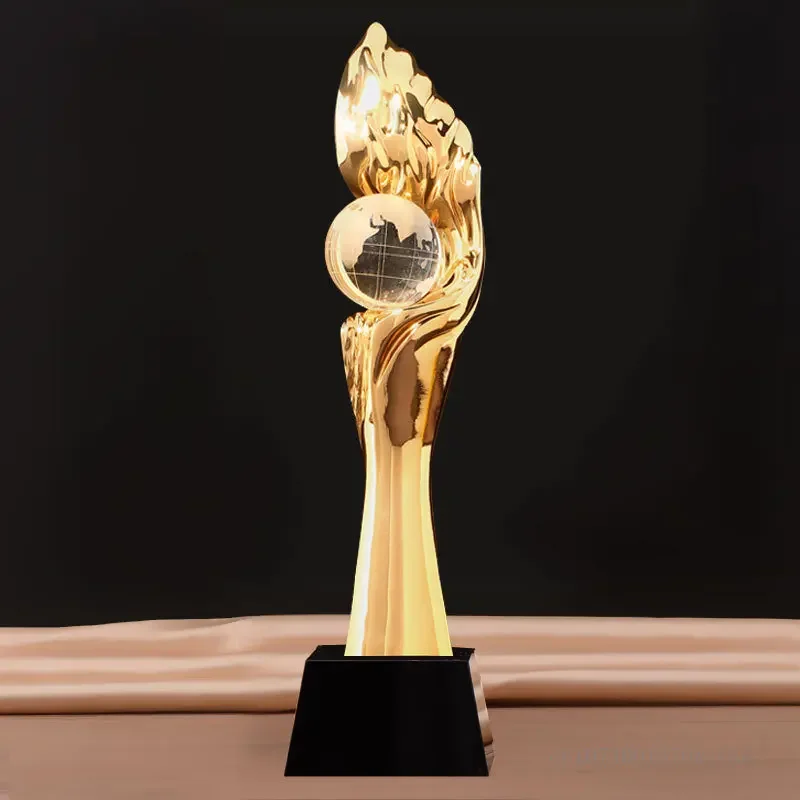 Customized-Five-Star-Crown-Trophy-Plating-Gold-Resin-Suitable-Company ...