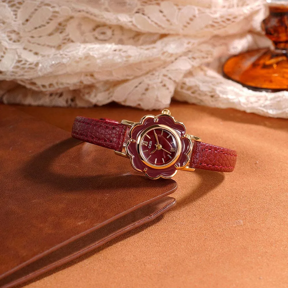 GEDI High-End Retro Floral Watch Women's Luxury Quartz Timepiece with ...
