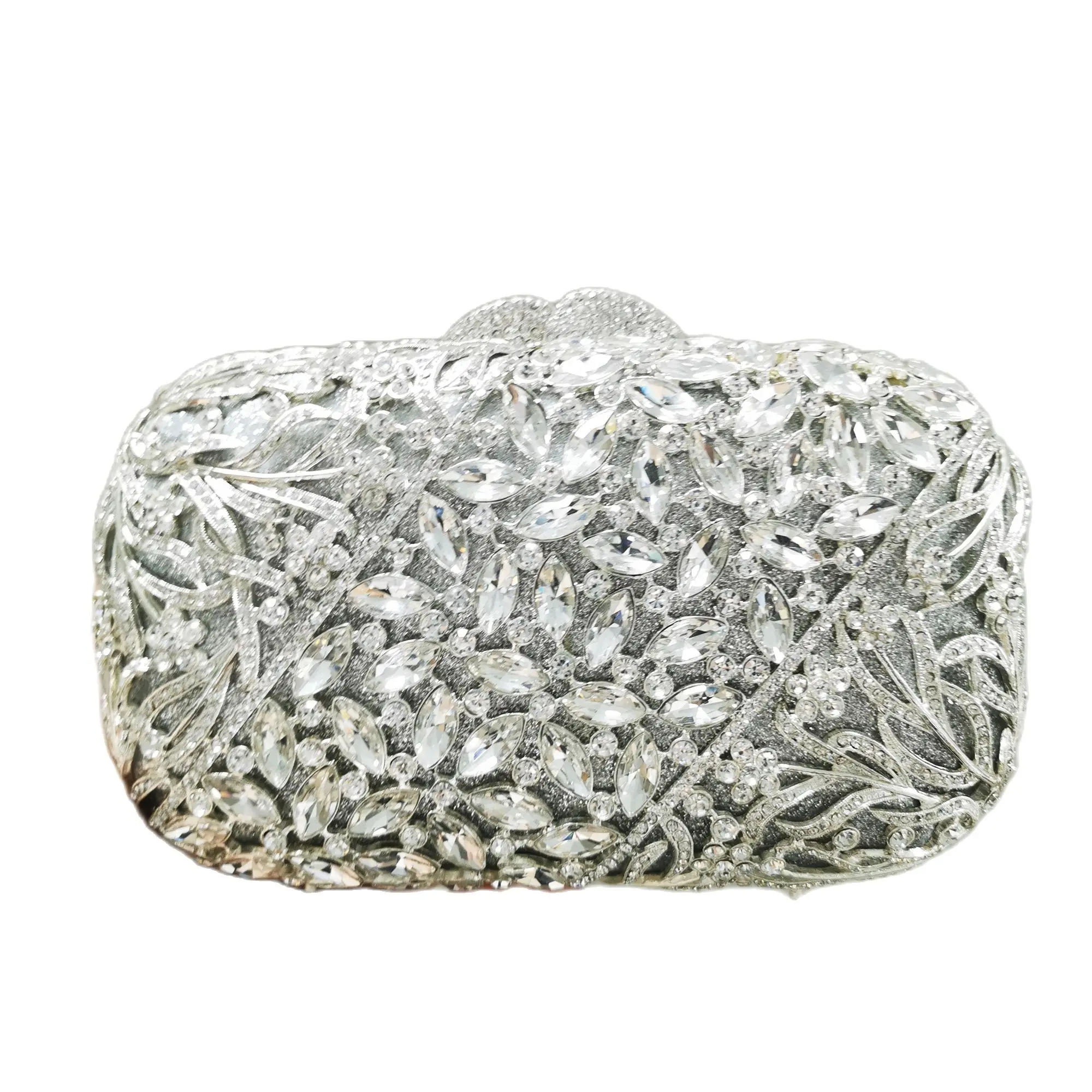 Lady-Silver-Rhinestones-Evening-Bags-Wedding-Clutch-Hard-Metal-Handbags ...