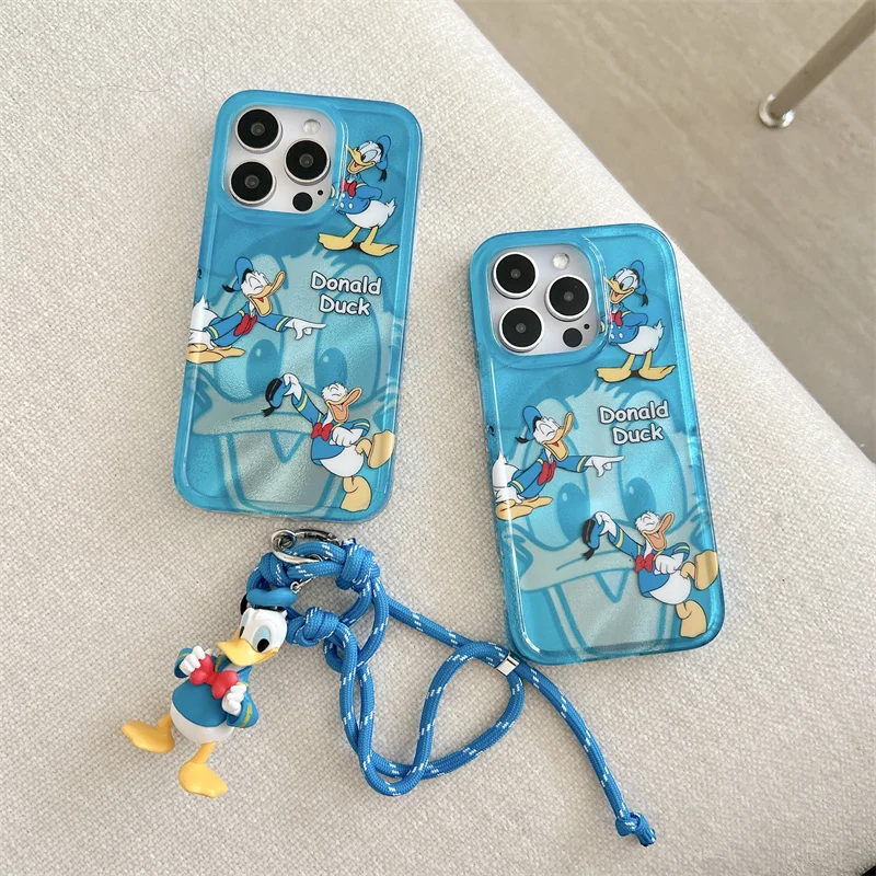 Cartoon-Cute-Donald-Duck-Luxury-Laser-Phone-Case-For-iPhone-12-13-14-15 ...