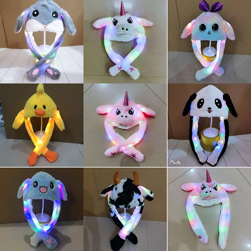 Light-up-Animal-Funny-Hat-Led-Glowing-Rabbit-Cat-Mouse-Ears-Hat-Women ...