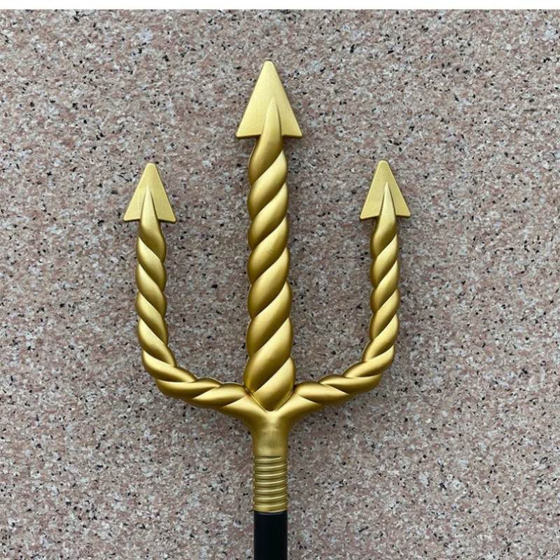Halloween-Festival-Prop-Accessory-Plastic-Trident-Gold-Three-pronged ...