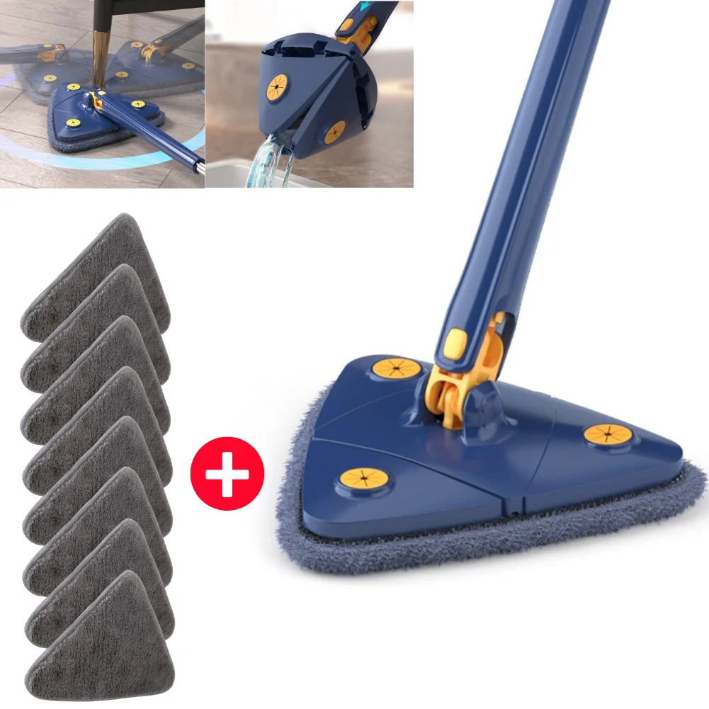 Triangle Squeeze Cleaning Mop 360° Rotatable Telescopic Cleaning Brush ...