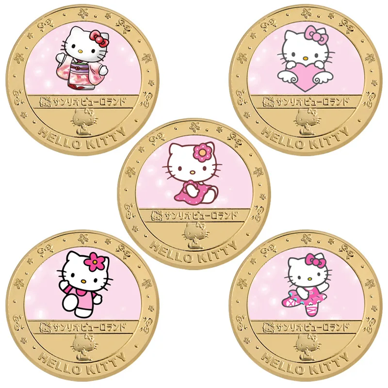 5pcs-HelloKitty-Commemorative-Coins-Anime-Character-Lucky-Coins-Kawaii ...