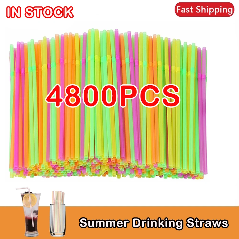 Curved Plastic Drinking Straw | Disposable Bubble Tea Straw - 50 ...