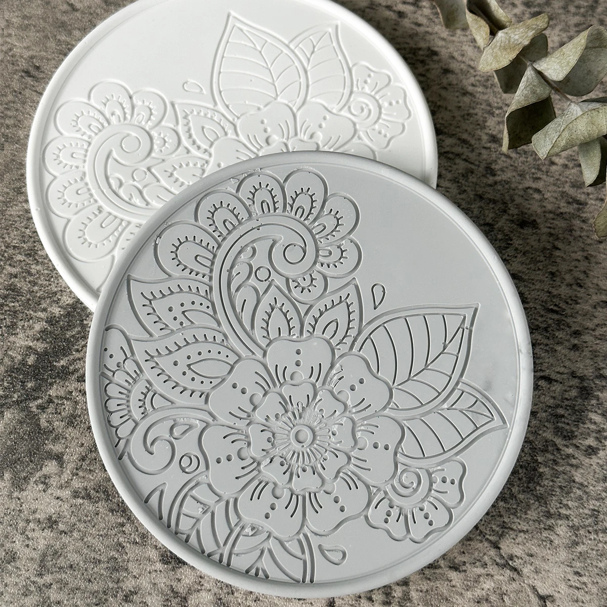 Round Coaster Silicone Mold Epoxy Resin Crystal Mold DIY Coffee Wine ...