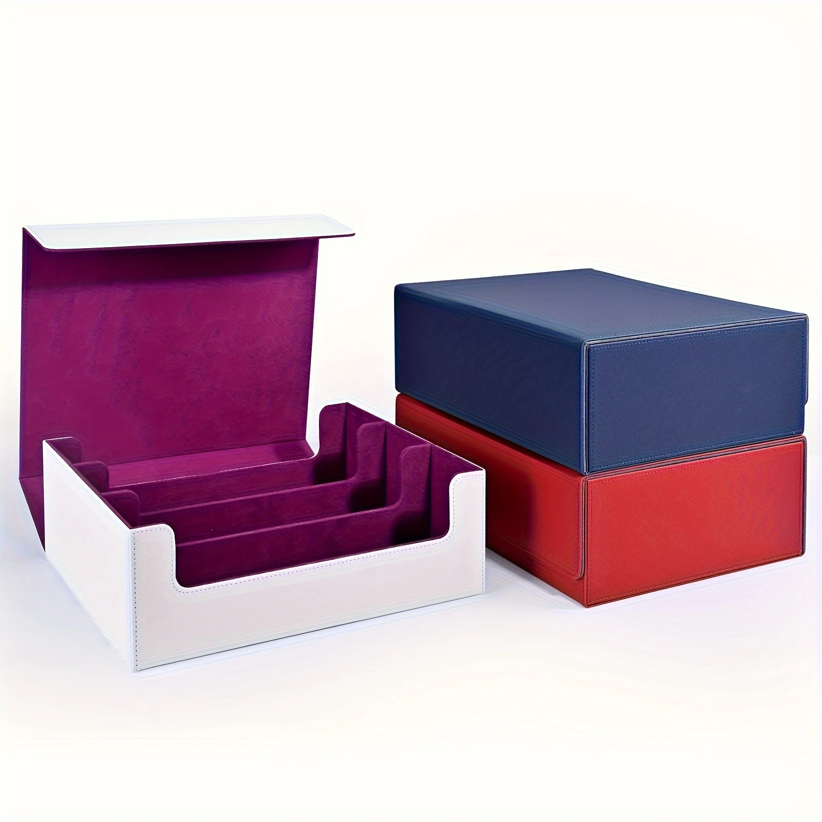 Trading-card-storage-box-can-hold-1800-single-decks-magnetic-closure-PU ...