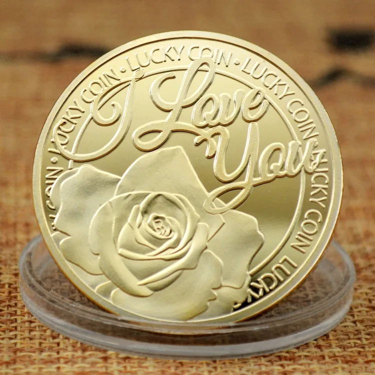 Souvenir Coin Valentine's Day Rose Commemorative Coins Love Collection ...
