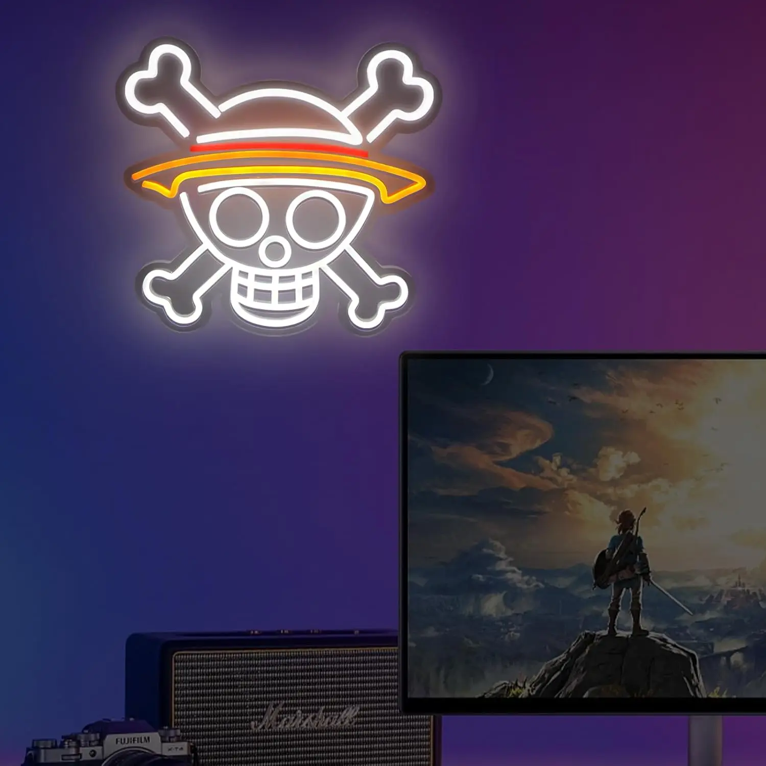 One Piece Neon Wall Light - Skull USB-Powered Sign