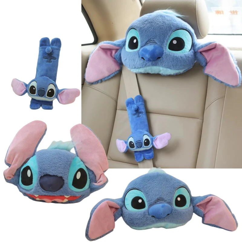 Disney-Lovely-Stitch-Headrest-For-Chair-Seat-Belt-Cover-Car-Seat ...