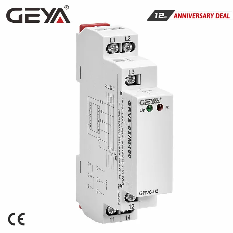 GEYA GRV8 03 Phase Sequence Relay Phase Failure Relay Din Rail Type ...