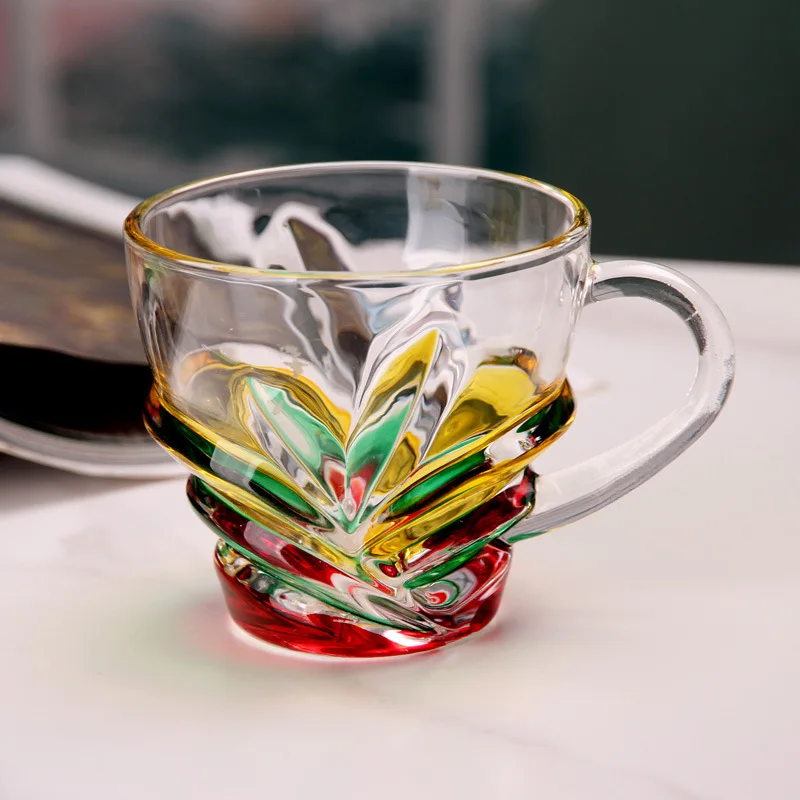 Painted personalized glass office coffee cup tea hot drink cup ...