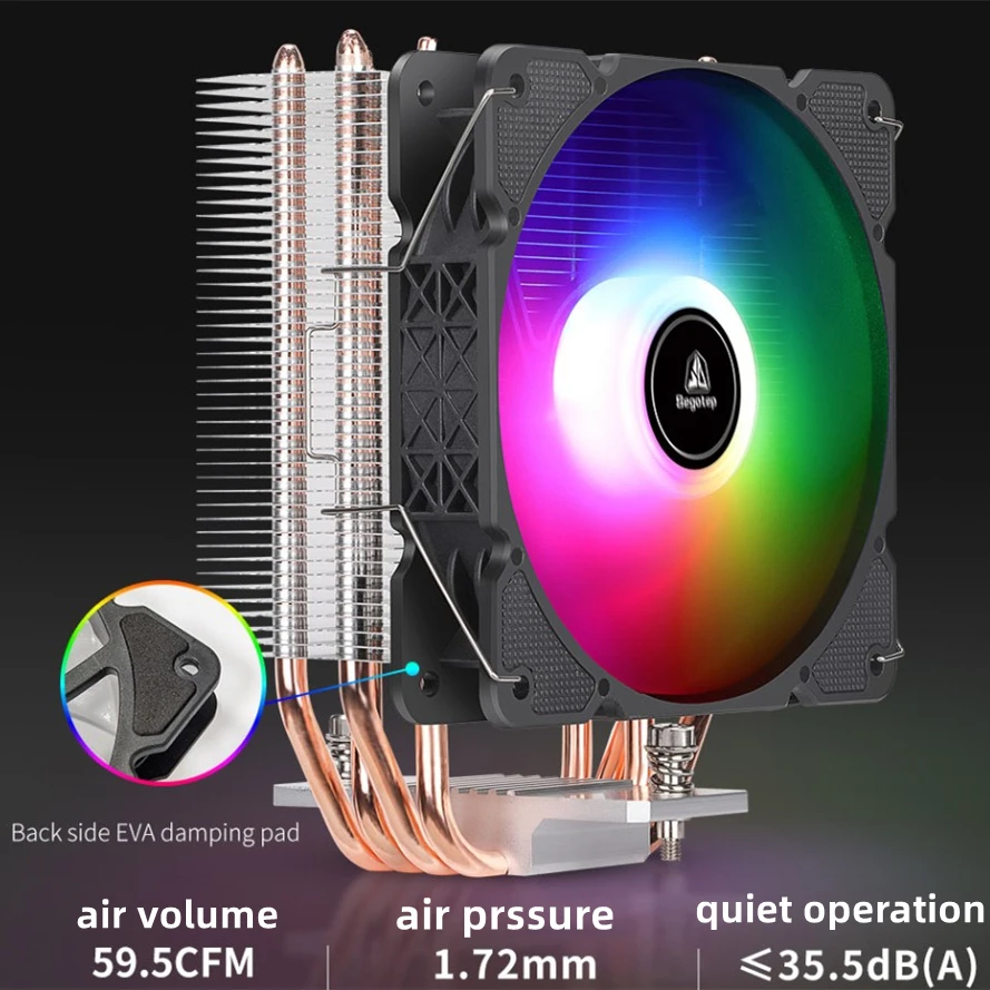 Segotep T5 CPU クーラー RGB 5 ヒートパイプ-