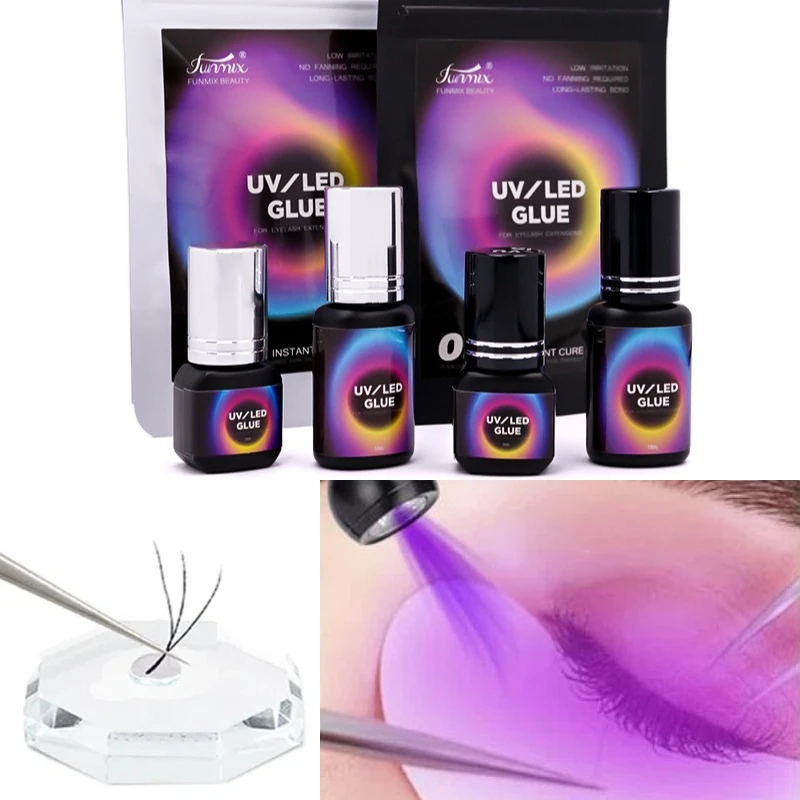 1pcs UV LED Lash Glue 3ml/5ml Eyelash Extension Adhesive 0.5S Fast Dry ...