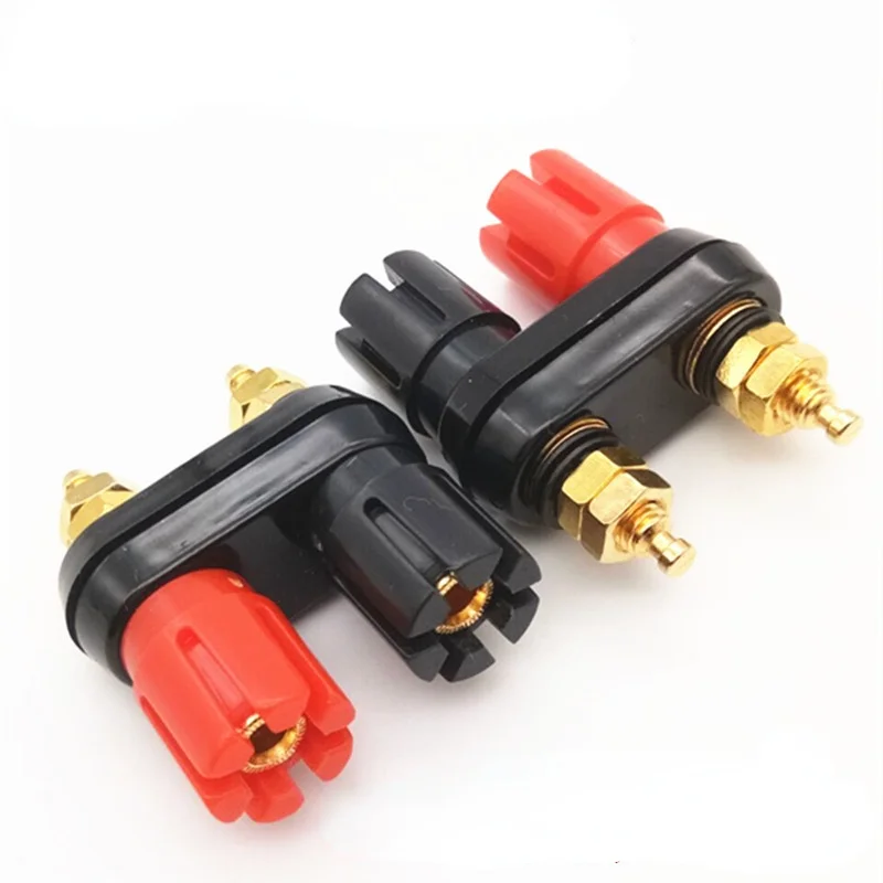 2Pcs/set Banana Plugs Couple Terminals Red Black Connector Amplifier ...