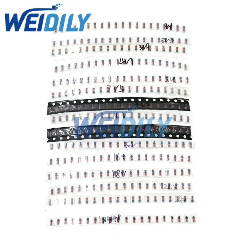 300PCS-15-Kinds-20pPCS-LL34-SMD-Zener-diode-package-1-2W-3V-24V-1N4148 ...