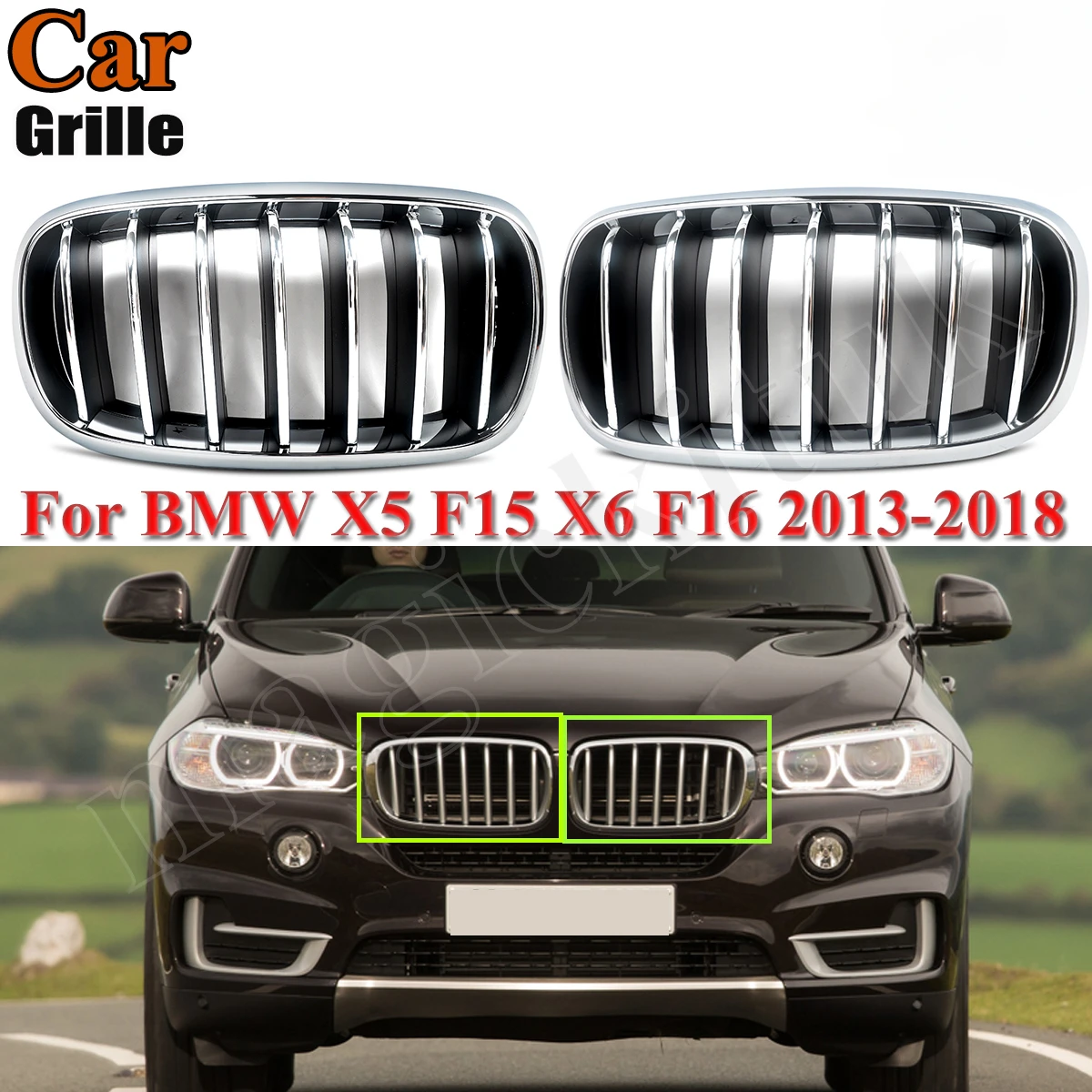 For 14-18 BMW X5 X6 F15 F16 Right Passenger Front Kidney Grille Grill ...